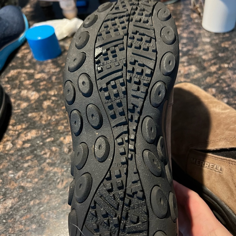 Men’s Merrell Tan Suede Slide On Loafers - Gem